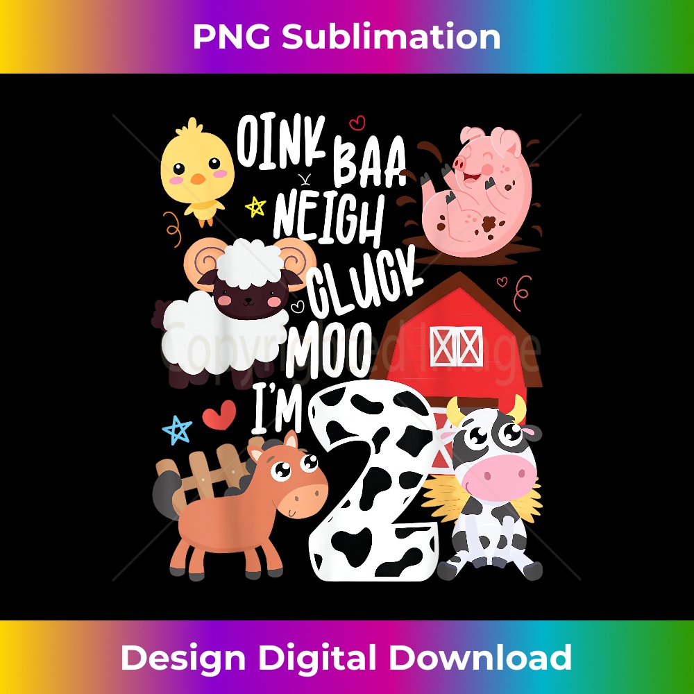 Oink Baa Neigh Cluck Moo I'm Two 2 Farmer 2nd Birthday Farm | Inspire ...