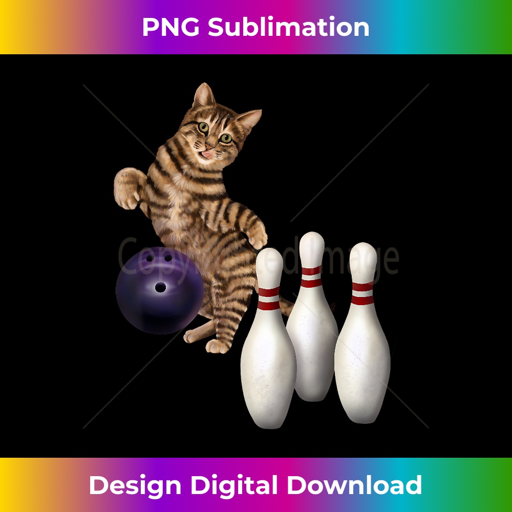 Tabby cat bowling with ball and pins - Futuristic PNG Sublim | Inspire ...