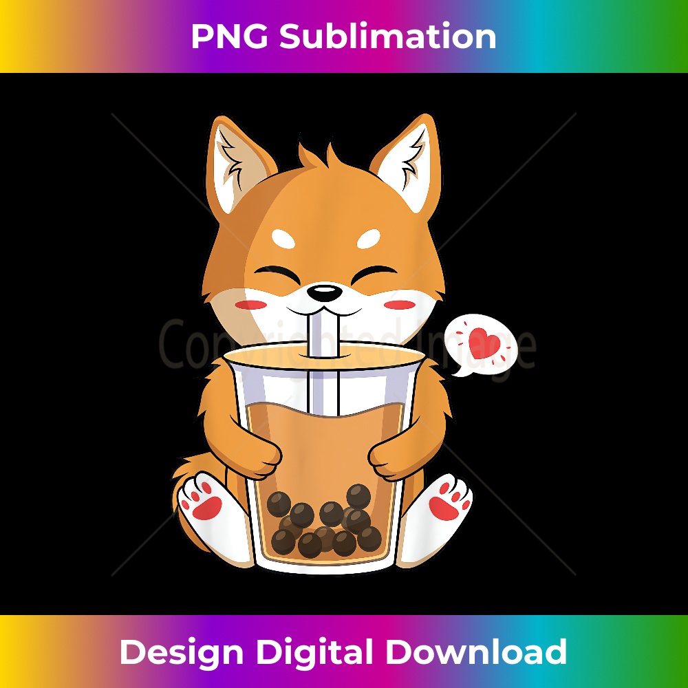 Kawaii Anime Shiba Inu Dog Drinking Boba Bubble Tea - Artisa | Inspire ...