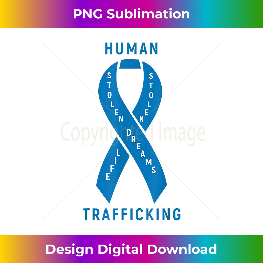 Human Trafficking Awareness Blue Ribbon T - Classic Sublimat - Inspire ...