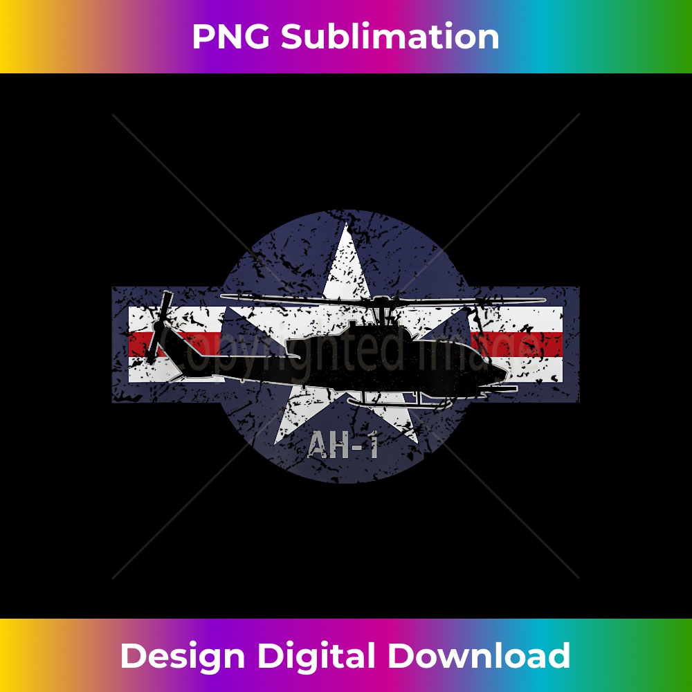 Military AH-1 Cobra Helicopter USA Roundel Distressed Style | Inspire Uplift