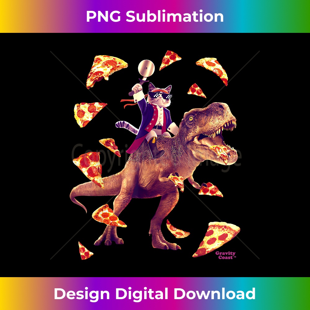 Samurai Cat Riding T Rex Eating Pizza Funny Dino for Kids - | Inspire ...