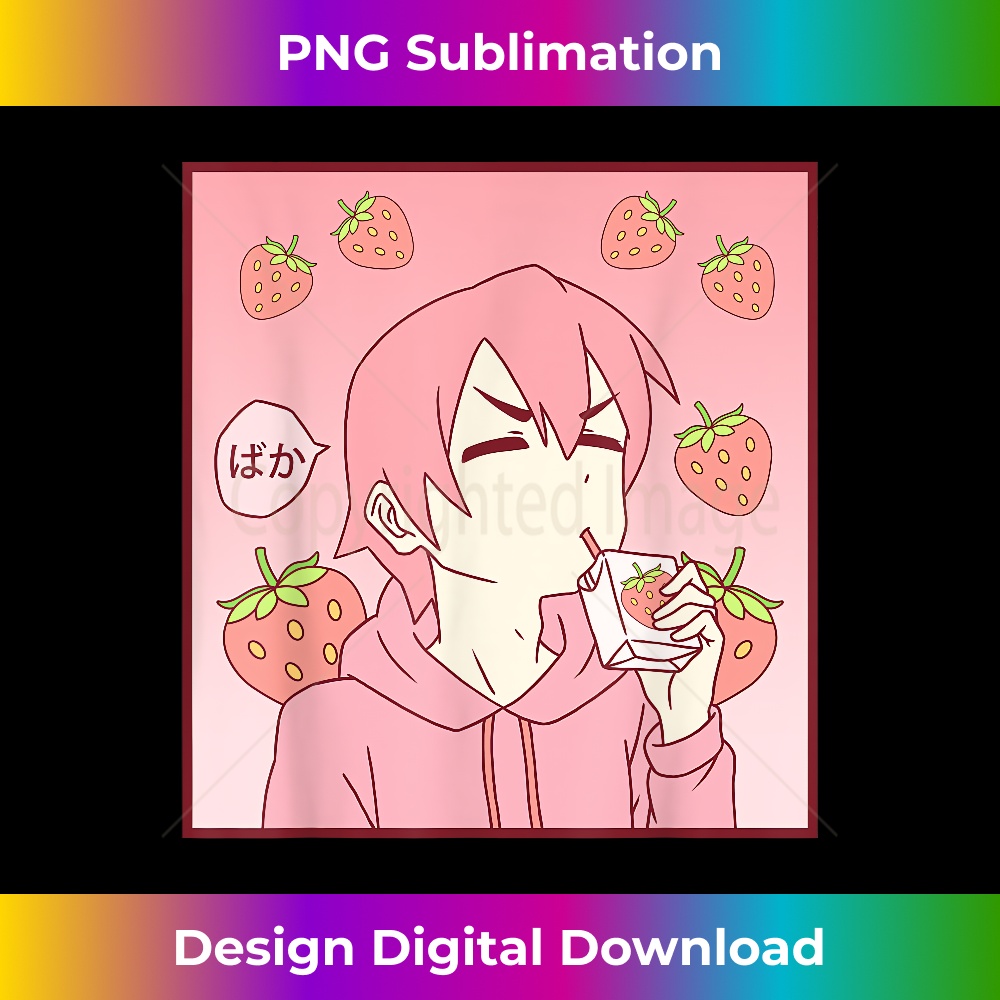 Femboy Anime Boy Baka Drinking Japanese Strawberry Milk - Ec | Inspire ...