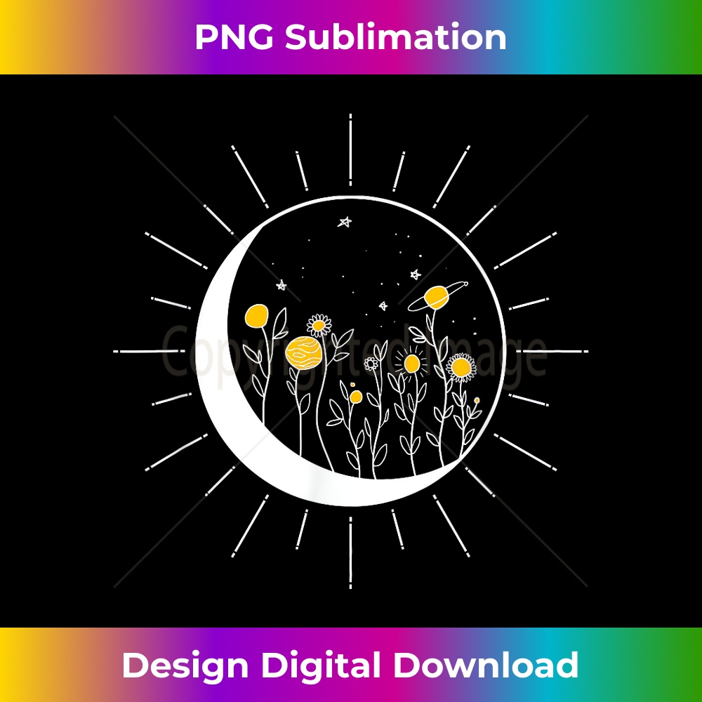 Sun Moon Solar Eclipse Flower Planets Funny Space Art Gift - | Inspire ...