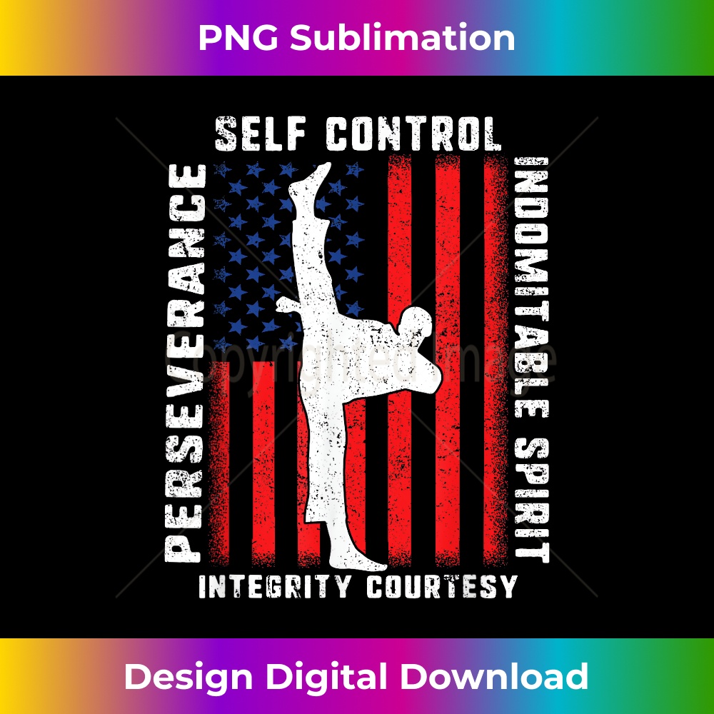 Taekwondo 5 Tenets Martial Arts Sports USA Flag - Sleek Subl | Inspire ...