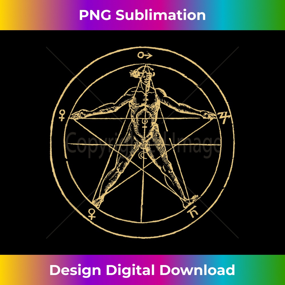 Vitruvian Man Pentagram Vintage Human Body Mystical - Bohemi | Inspire ...