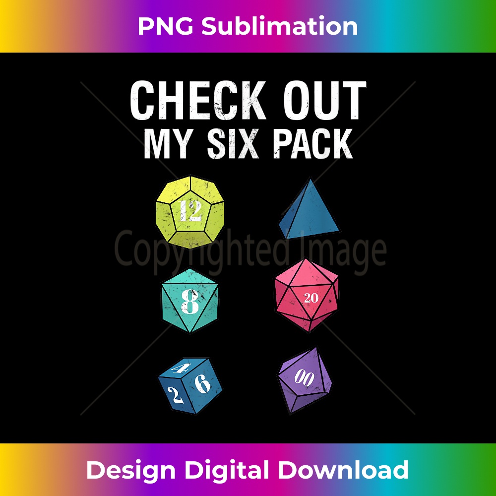 Dice For Dragons D20 RPG Gamer Funny Check Out My Six Pack - | Inspire ...