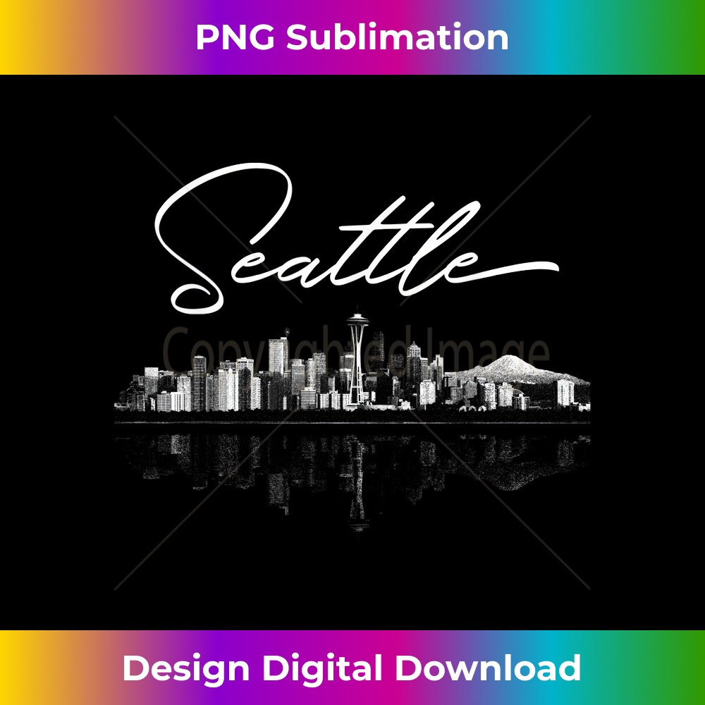 Seattle WA Skyline - Vibrant Sublimation Digital Download - | Inspire Uplift