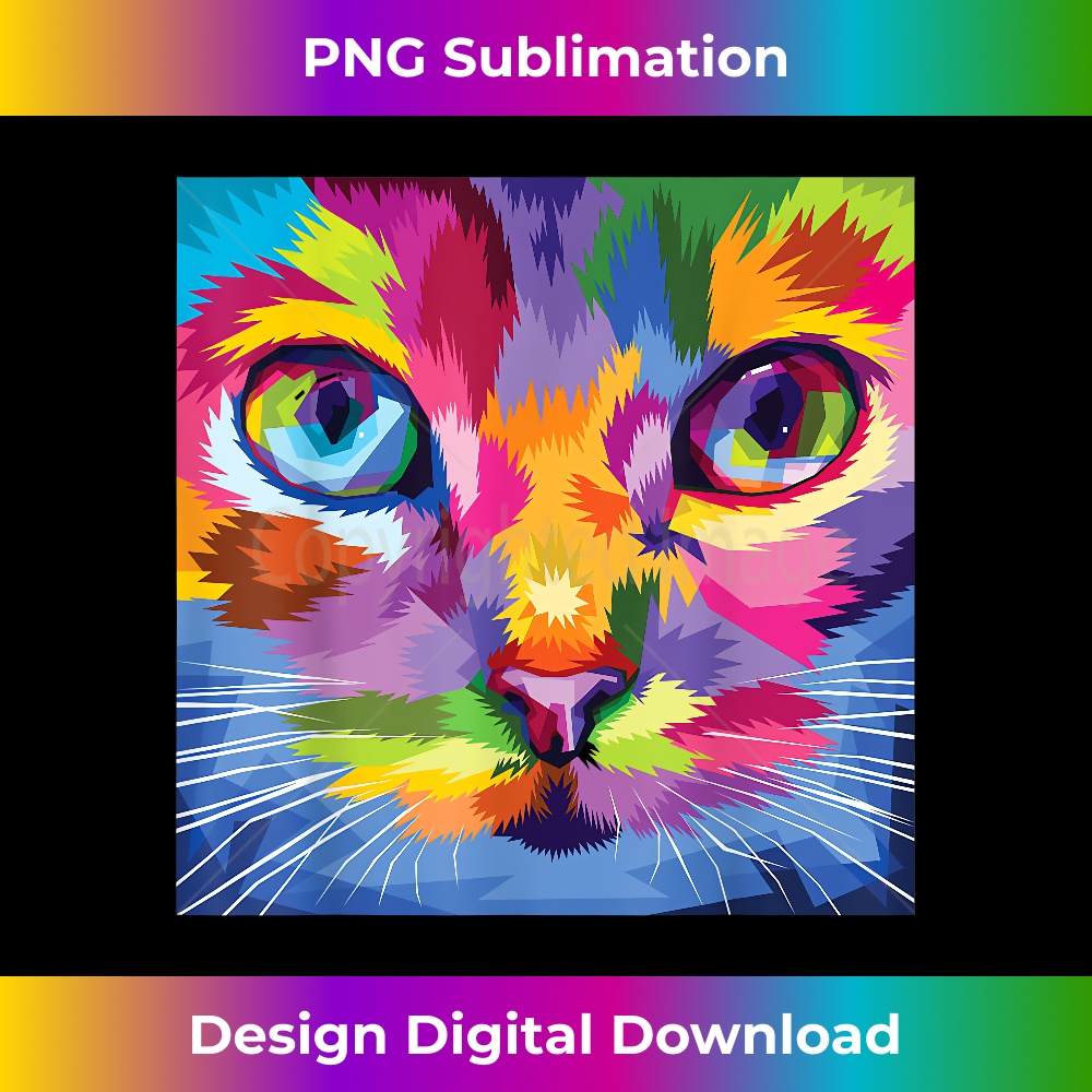Cat Colorful Cat's head Pop Art Style - Sleek Sublimation P | Inspire ...
