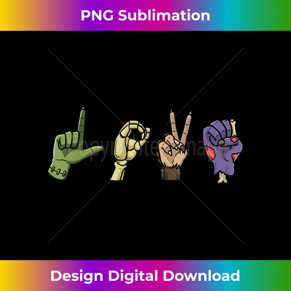 Halloween ASL LOVE Hand Sign Monsters Scary Creatures - Besp | Inspire ...