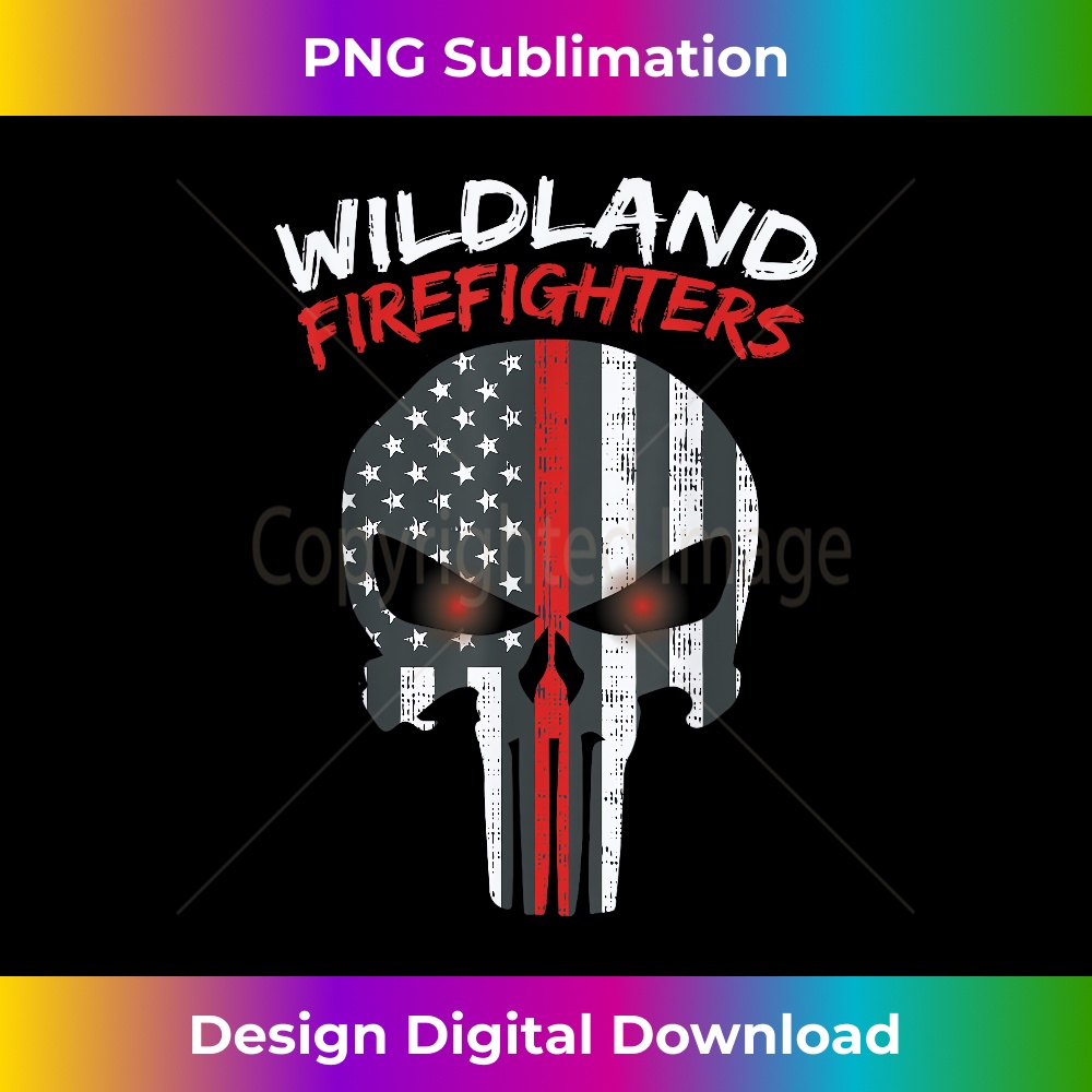 USA Flag Thin Red Line Skull Wildland Firefighter Gift - Fut | Inspire ...