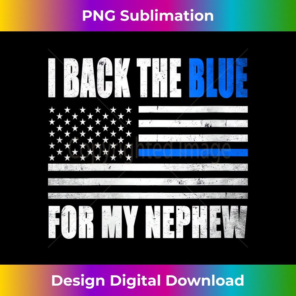 Womens I Back The Blue for My Nephew Thin Blue Line Police G | Inspire ...