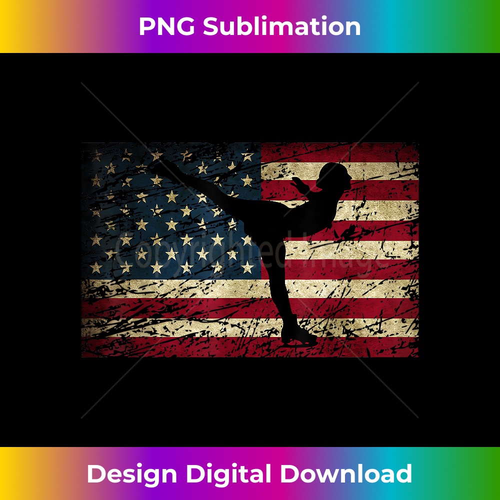 American Flag Figure Skater Ice Skating - Timeless PNG Subli | Inspire ...