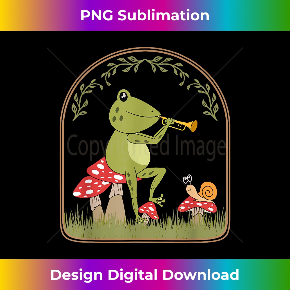 Cottagecore Aesthetic Frog Playing Trumpet Toad Mushroom - E | Inspire ...