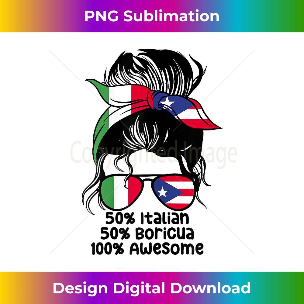 Half Italian Half Puerto Rican Messy Bun Italia Boricua Mix | Inspire ...