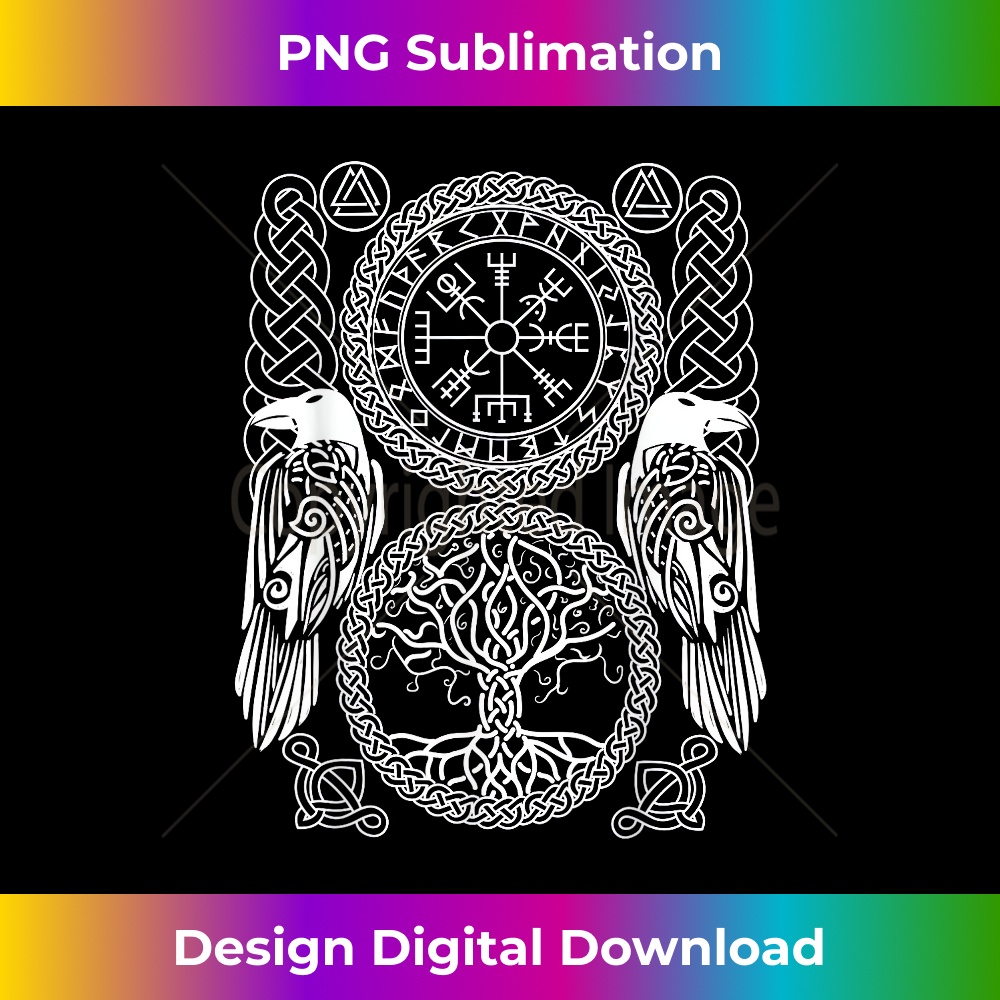 Vegvisir Viking Compass Raven Odins World Ash Tree Nordic - | Inspire ...