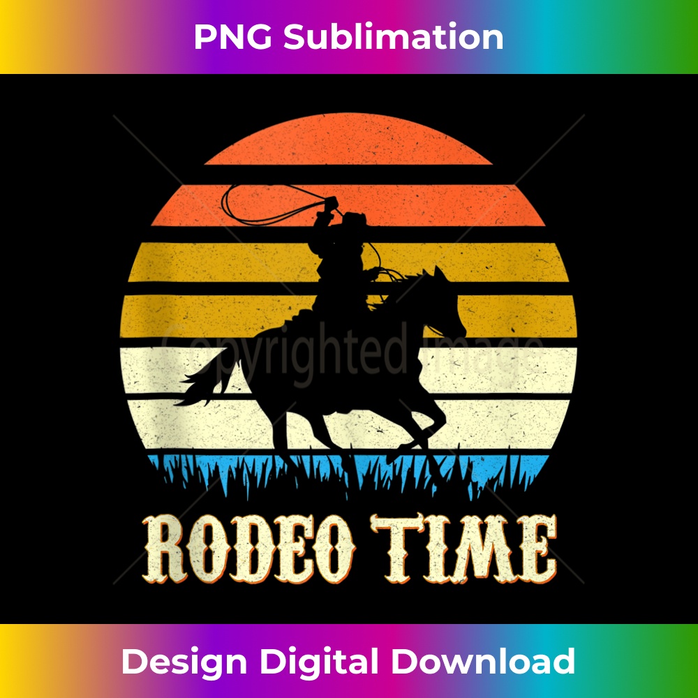 Rodeo Time Cowboy Horse Ranch lasso Retro Sunset Rodeo Time | Inspire ...