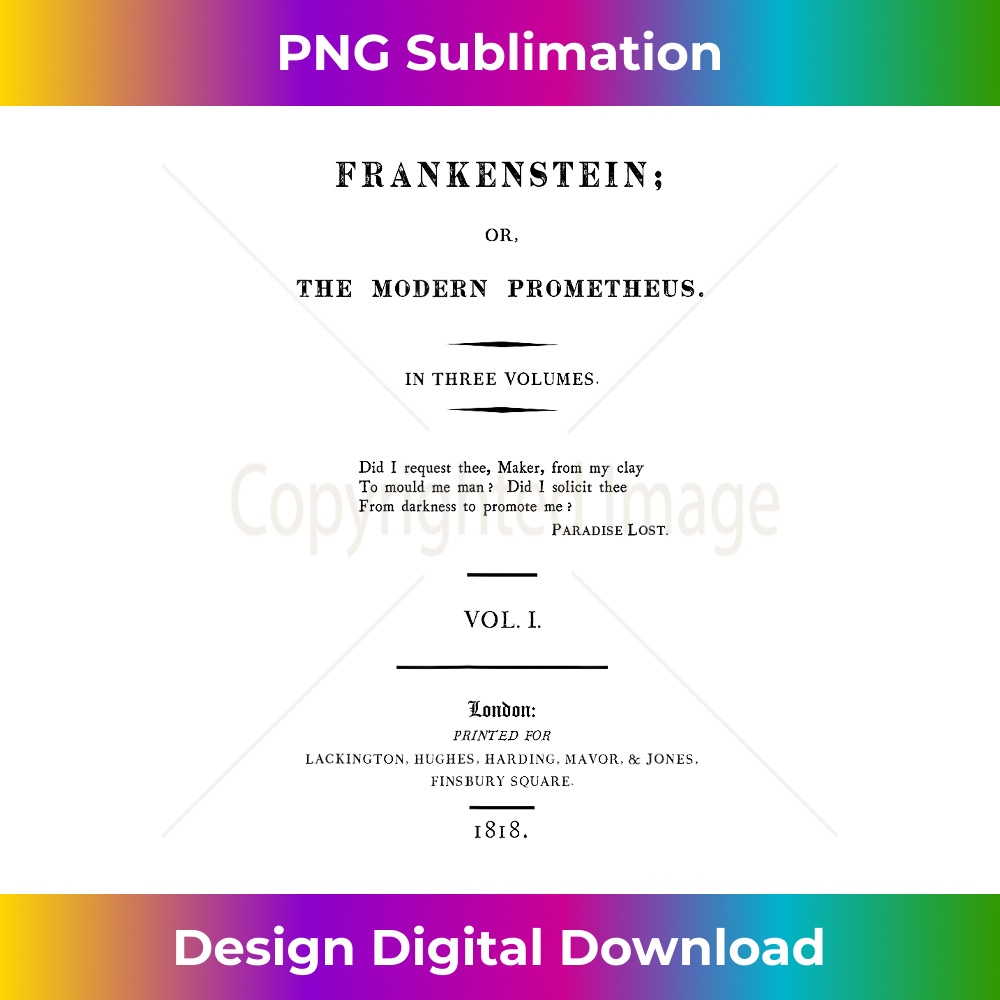Frankenstein Title Page s Literary Book Design - Deluxe PNG | Inspire ...