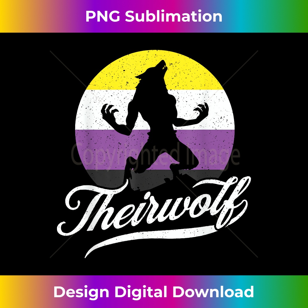 Theirwolf Non Binary Pride Nonbinary NB Enby Flag LGBTQIA+ - | Inspire Uplift