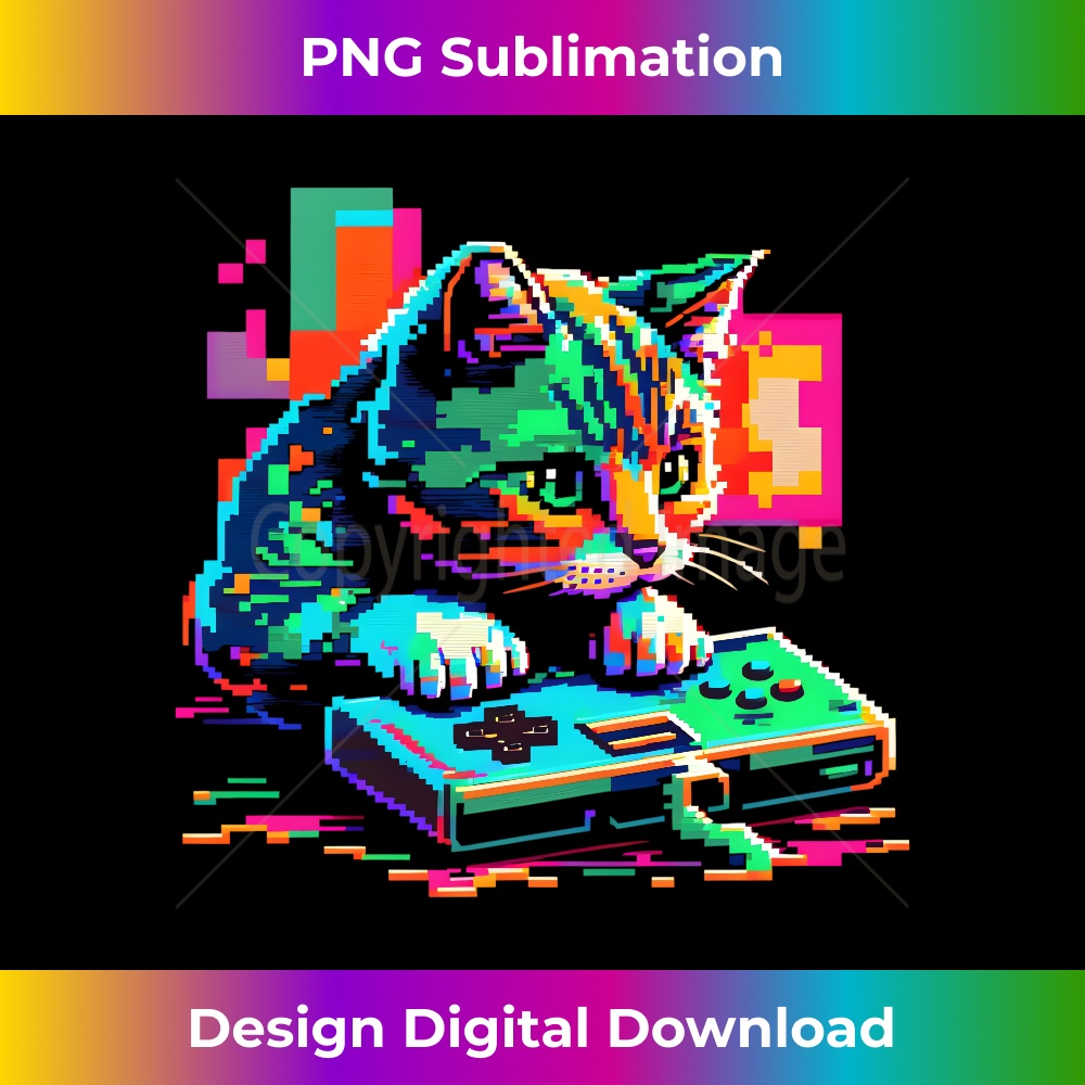 Cat Gaming 8-bit Gaming Cat Pixel Art Gamer Kitten - Innovat | Inspire ...