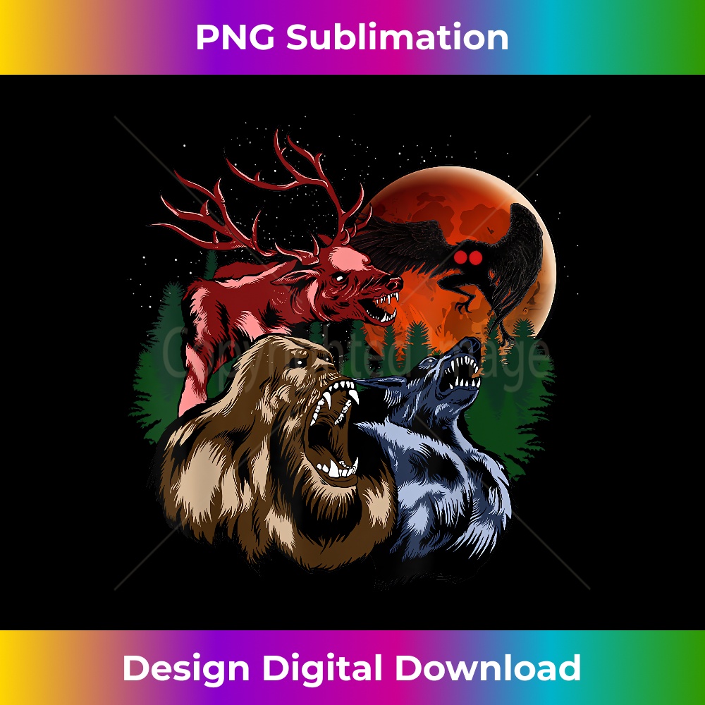 Three Cryptid Moon - Sasquatch, Dogman, Wendigo, Mothman - L | Inspire ...
