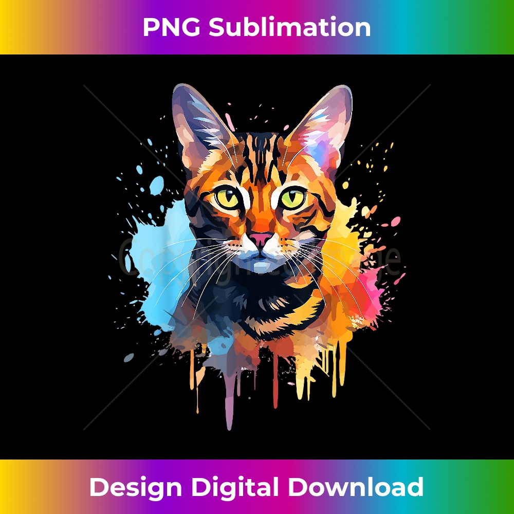 Toyger Cat Face Colorful Splash Art - Deluxe PNG Sublimation | Inspire ...