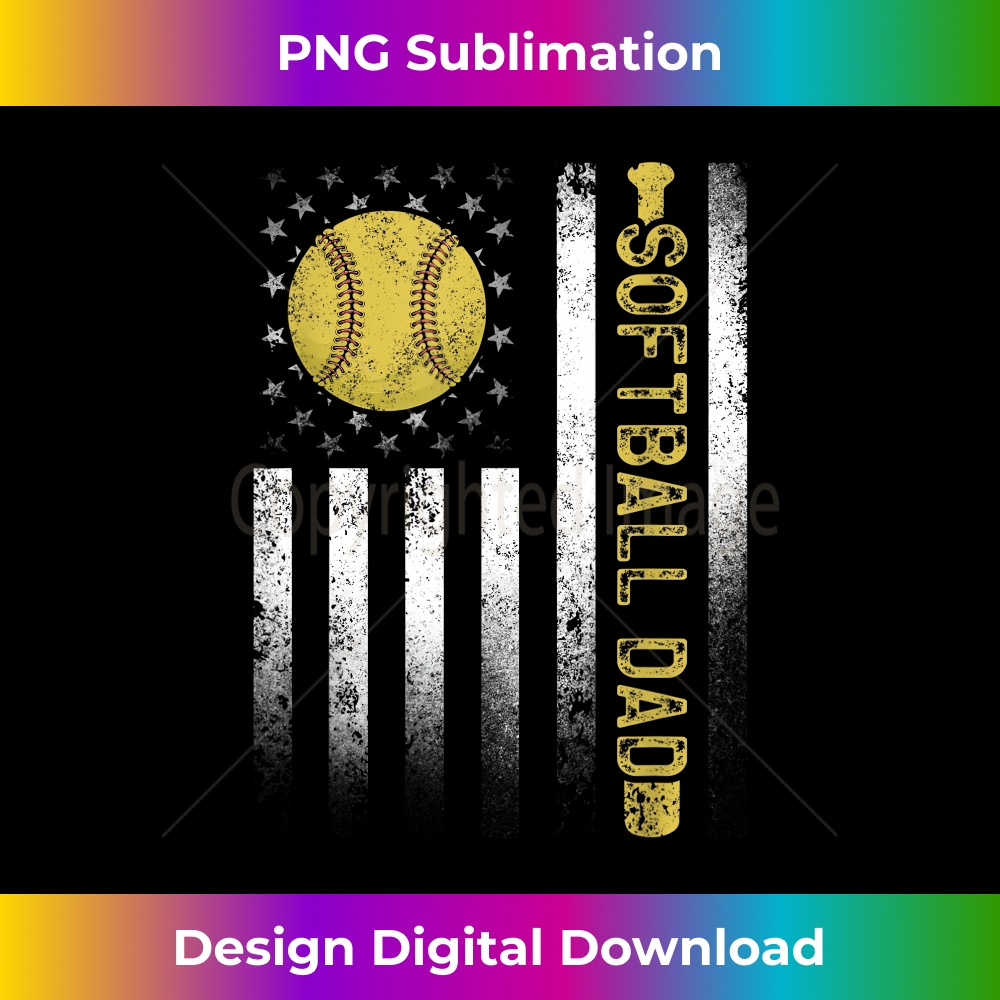 Distressed USA American Flag Softball Dad Father's Day - Cla | Inspire ...