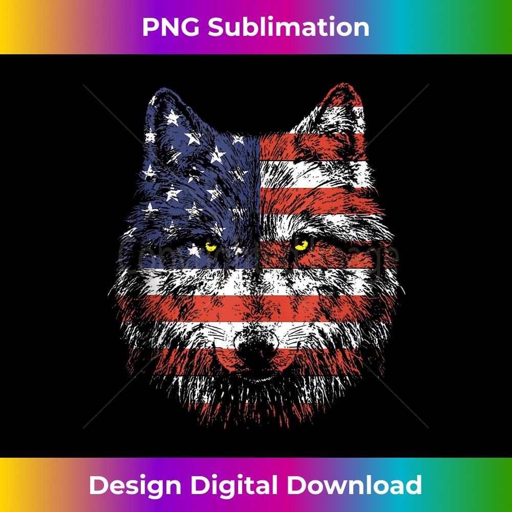 Wolf American Flag July 4th - Edgy Sublimation Digital File - Inspire ...