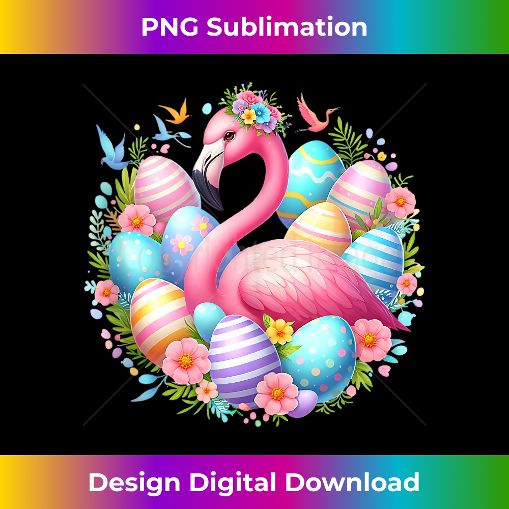 Easter Flamingo Surrounded by Easter Eggs - Deluxe PNG Subli | Inspire ...
