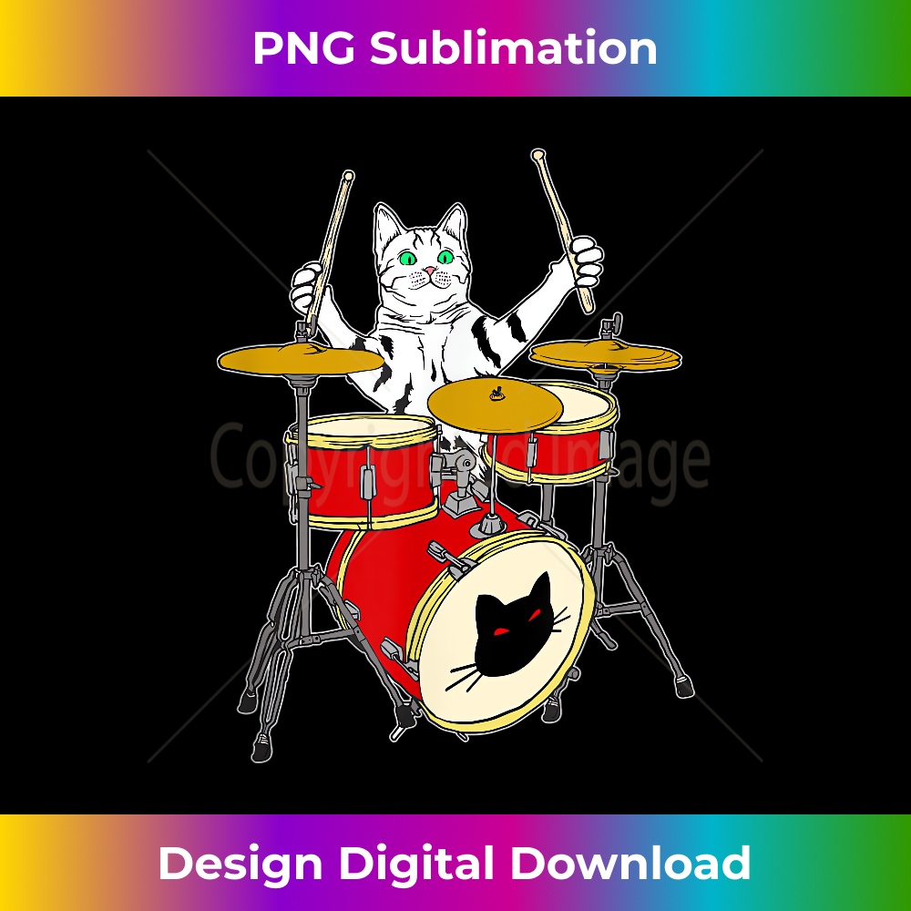 Funny Cat Playing Drums Drum Kit - Chic Sublimation Digital | Inspire ...