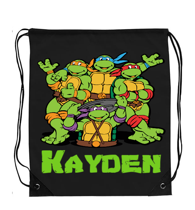CUSTOMIZABLE bag, Draw string bag, NINJA TURTLES, Personaliz | Inspire ...