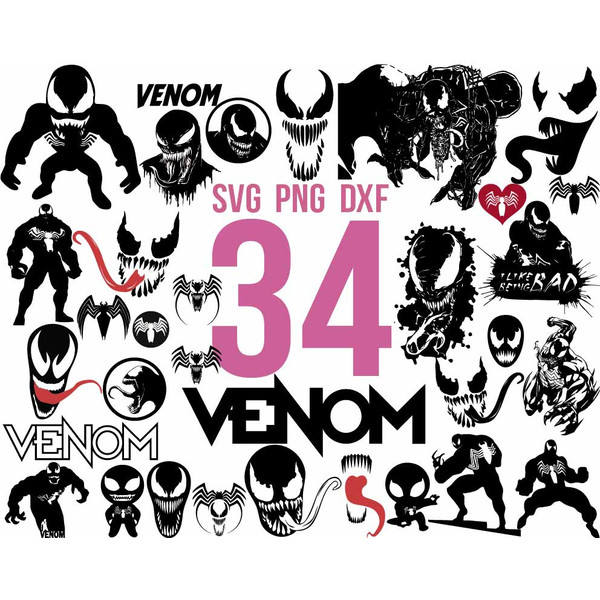 Venom Svg Bundle, Villains, Venom Svg, Spiderman Svg, Venom | Inspire ...