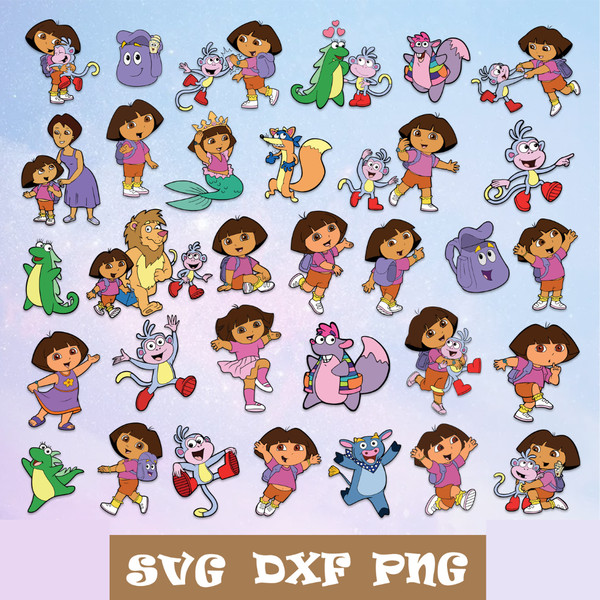 Files Dora Of Explorer and Friends Bundle Png, Cartoon Svg, | Inspire ...