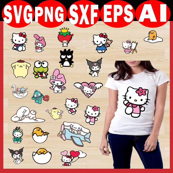 Hello Kitty Svg Bundle, Hello Kitty Svg, Hello Kitty Svg Fil - Inspire ...