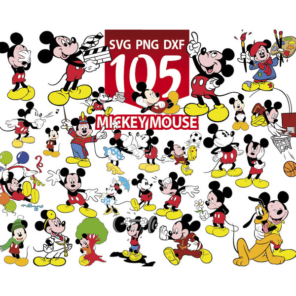 mickey mouse svg bundle svg, disney mouse svg for cricut, pn | Inspire ...