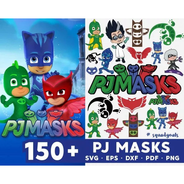 PJ MASKS SVG BUNDLE - Mega Bundle svg, png, dxf, Files For P | Inspire ...