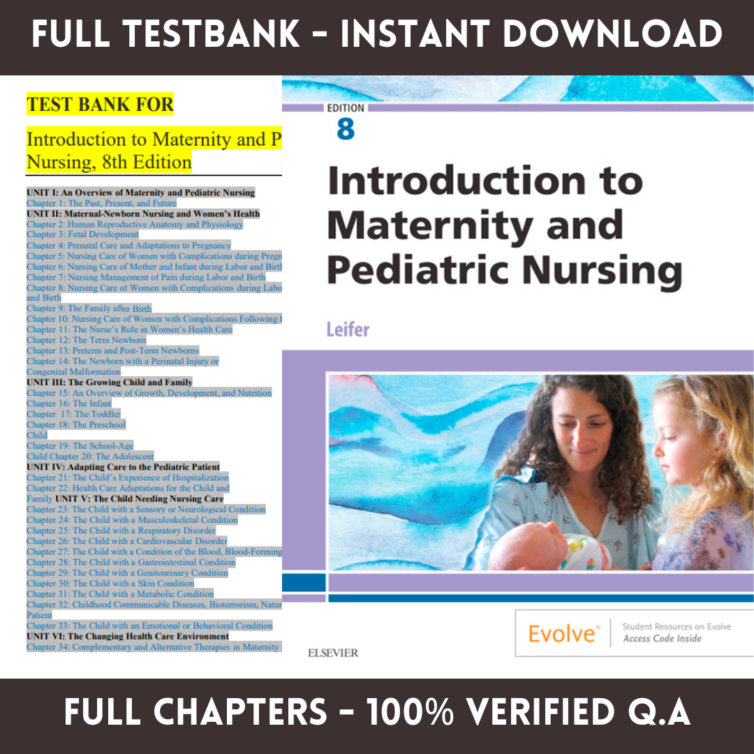Test Bank For Introduction to Maternity and Pediatric Nursin | Inspire ...