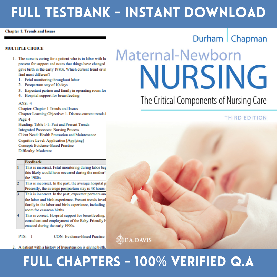 Latest 2023 Maternal-Newborn Nursing The Critical Components - Inspire ...