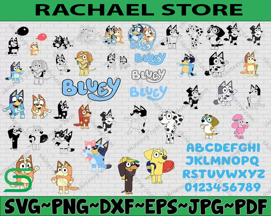 40 Bluey SVG Bundle And Full Alphabet SVG Bluey svg Bluey bi - Inspire ...