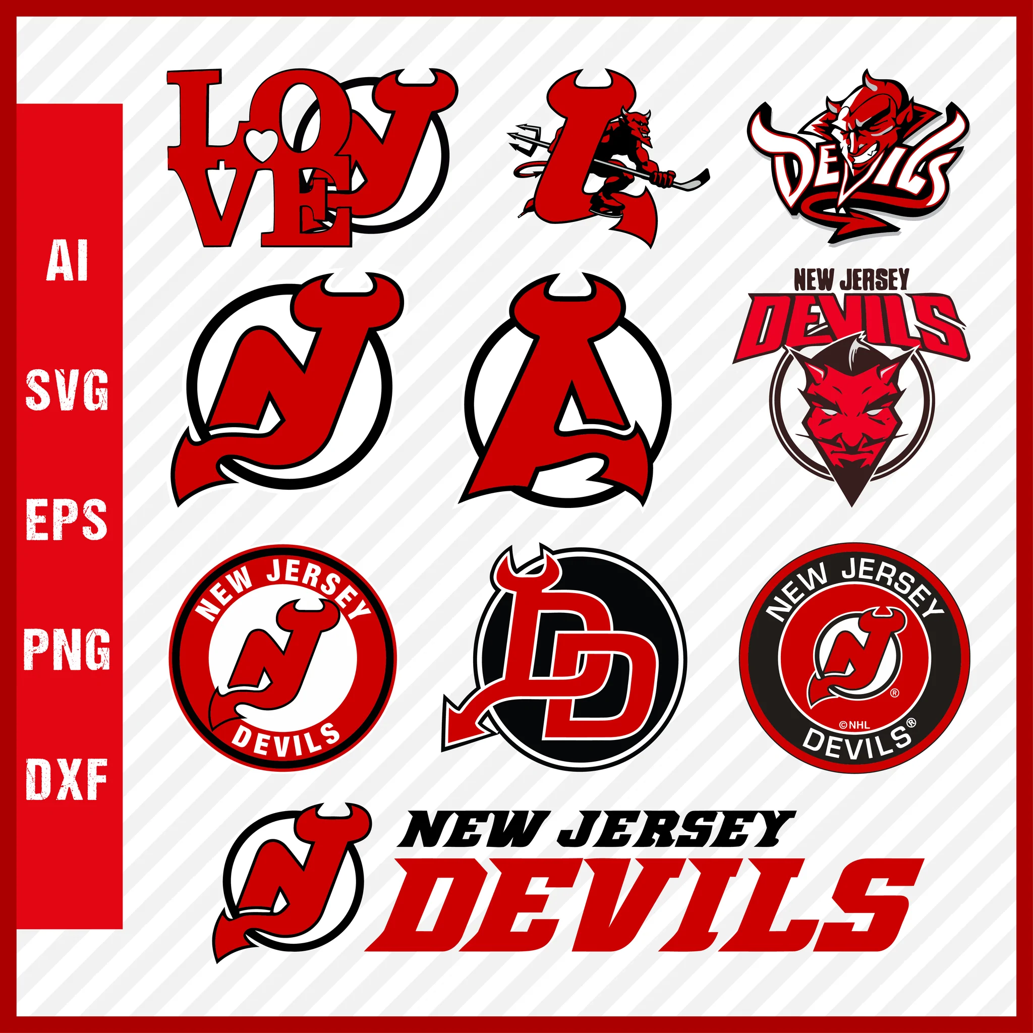 New Jersey Devils SVG Files - Devils Logo SVG - New Jersey D | Inspire ...