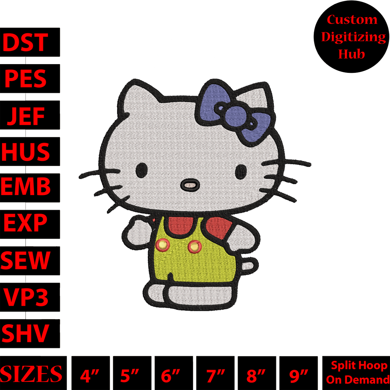 Hello Kitty Embroidery Design, Hello kitty Embroidery, Embro | Inspire ...