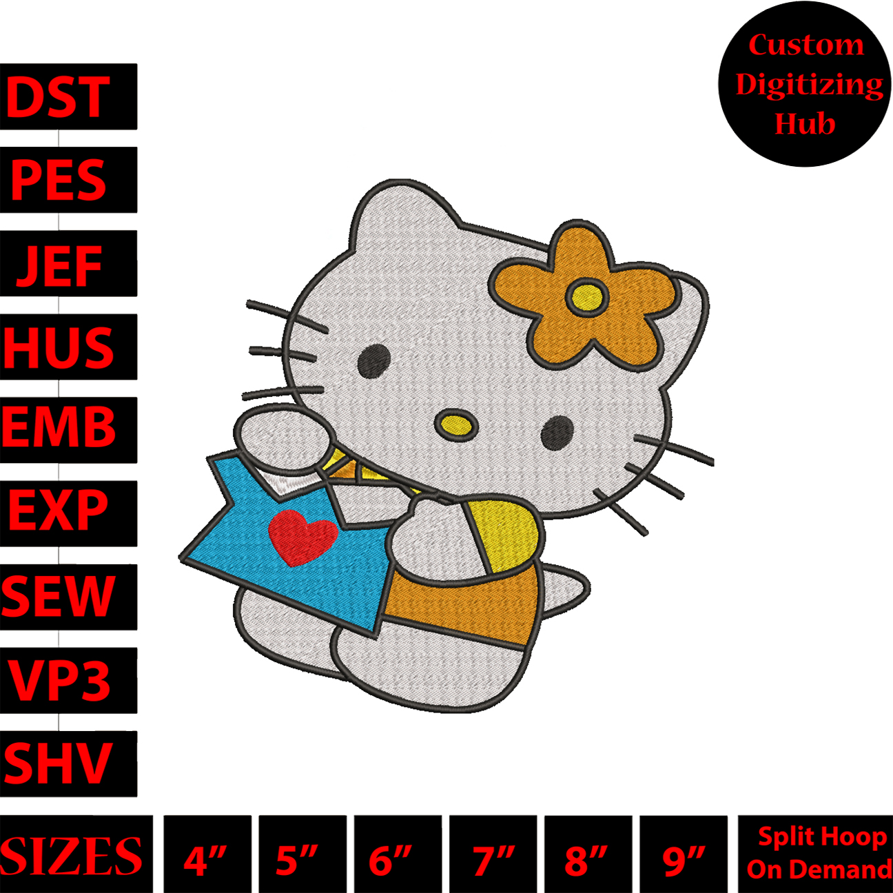 Hello Kitty Embroidery Design, Hello kitty Embroidery, Embro | Inspire ...