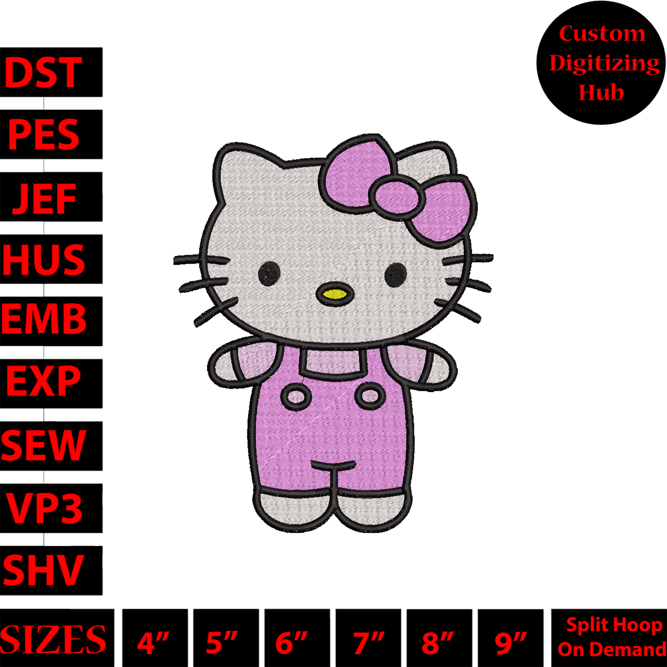 Hello Kitty Embroidery Design, Hello kitty Embroidery, Embro | Inspire ...
