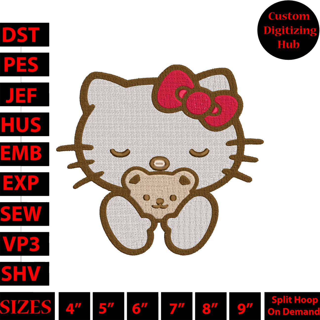 Hello Kitty Embroidery Design, Hello kitty Embroidery, Embro | Inspire ...