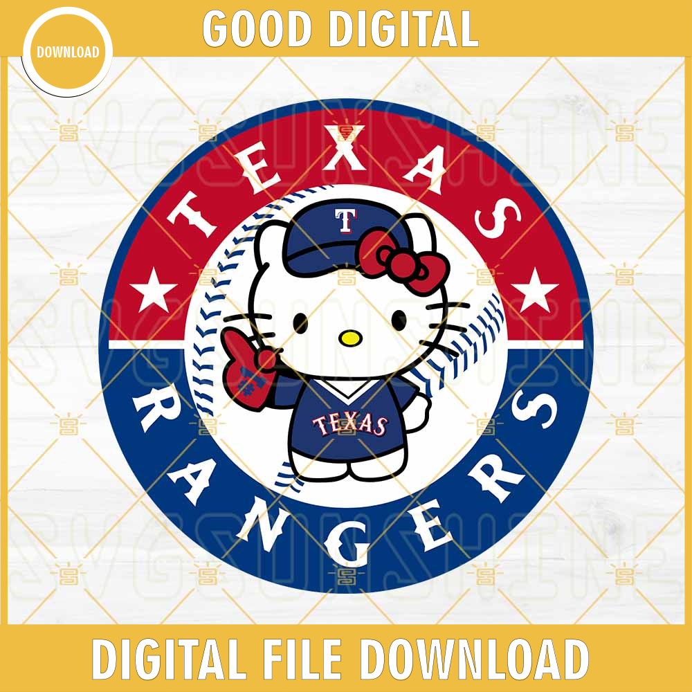 Hello Kitty Texas Rangers SVG File, Hello Kitty Baseball SVG | Inspire ...