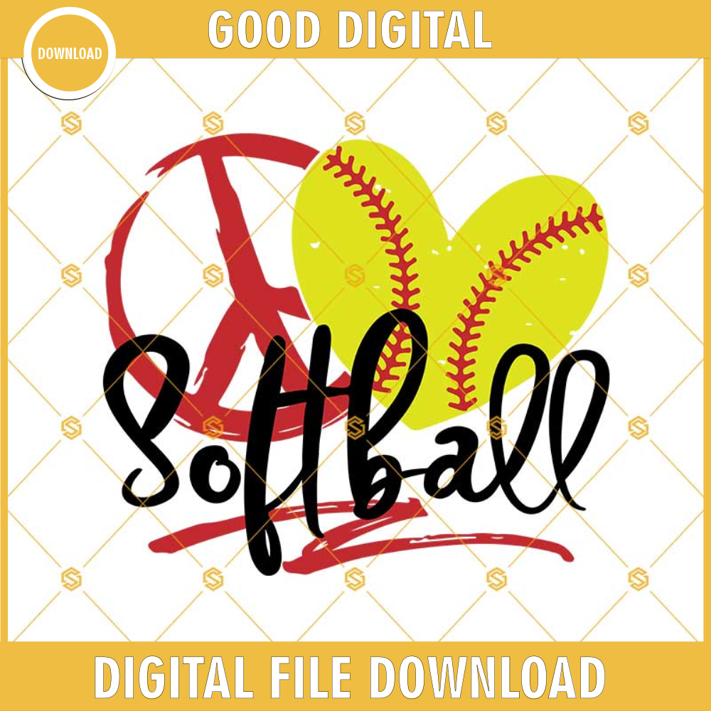 Peace Love Softball Svg Softball Svg, Silhouette Cricut, Sof - Inspire ...