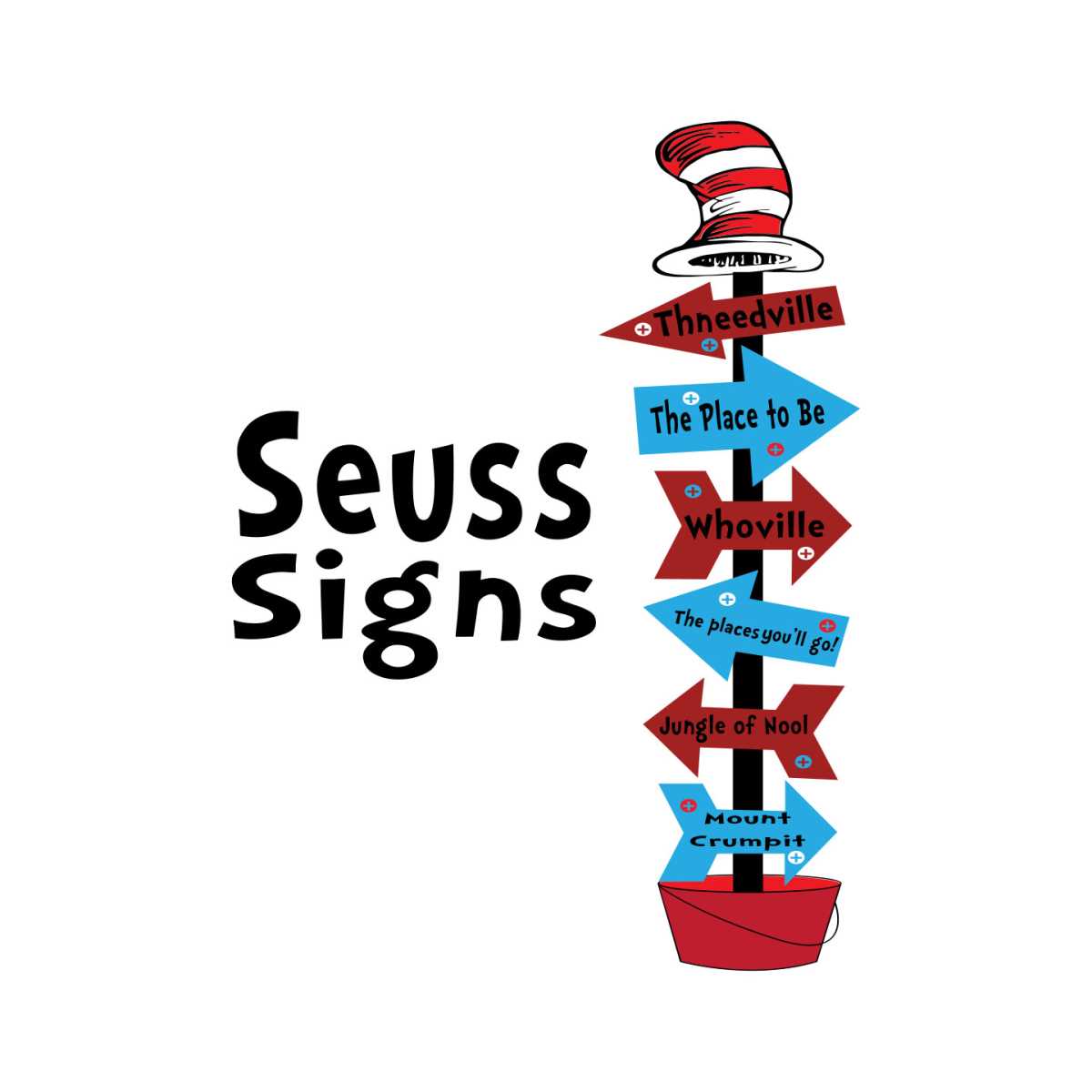 Dr Seuss Signs Svg, Dr Seuss Svg, Cat In The Hat Svg, Readin | Inspire ...