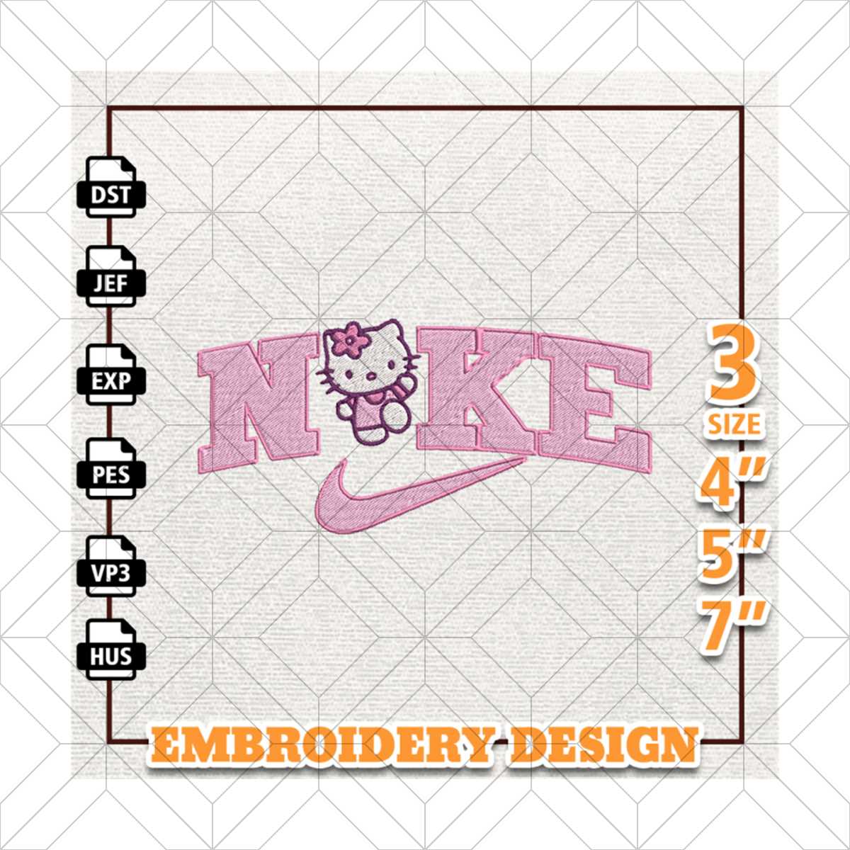 Nike Hello Kitty Embroidery Design, Nike Anime Embroidery De | Inspire ...
