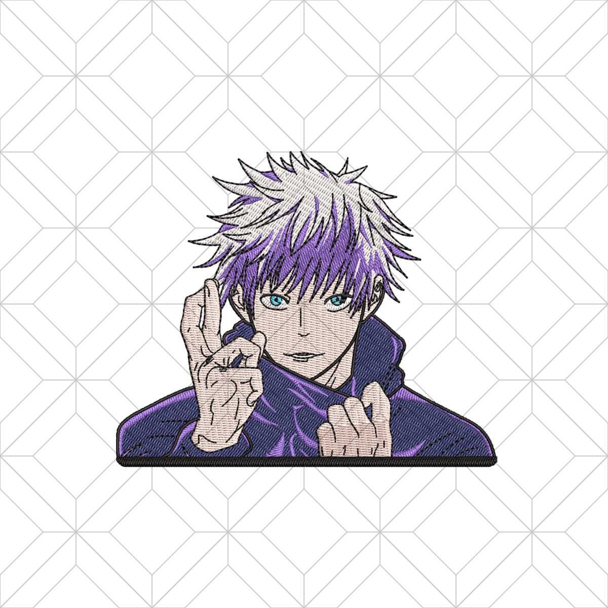 Gojo Powerful Embroidery File Jujutsu Kaisen Embroidery Anim - Inspire ...