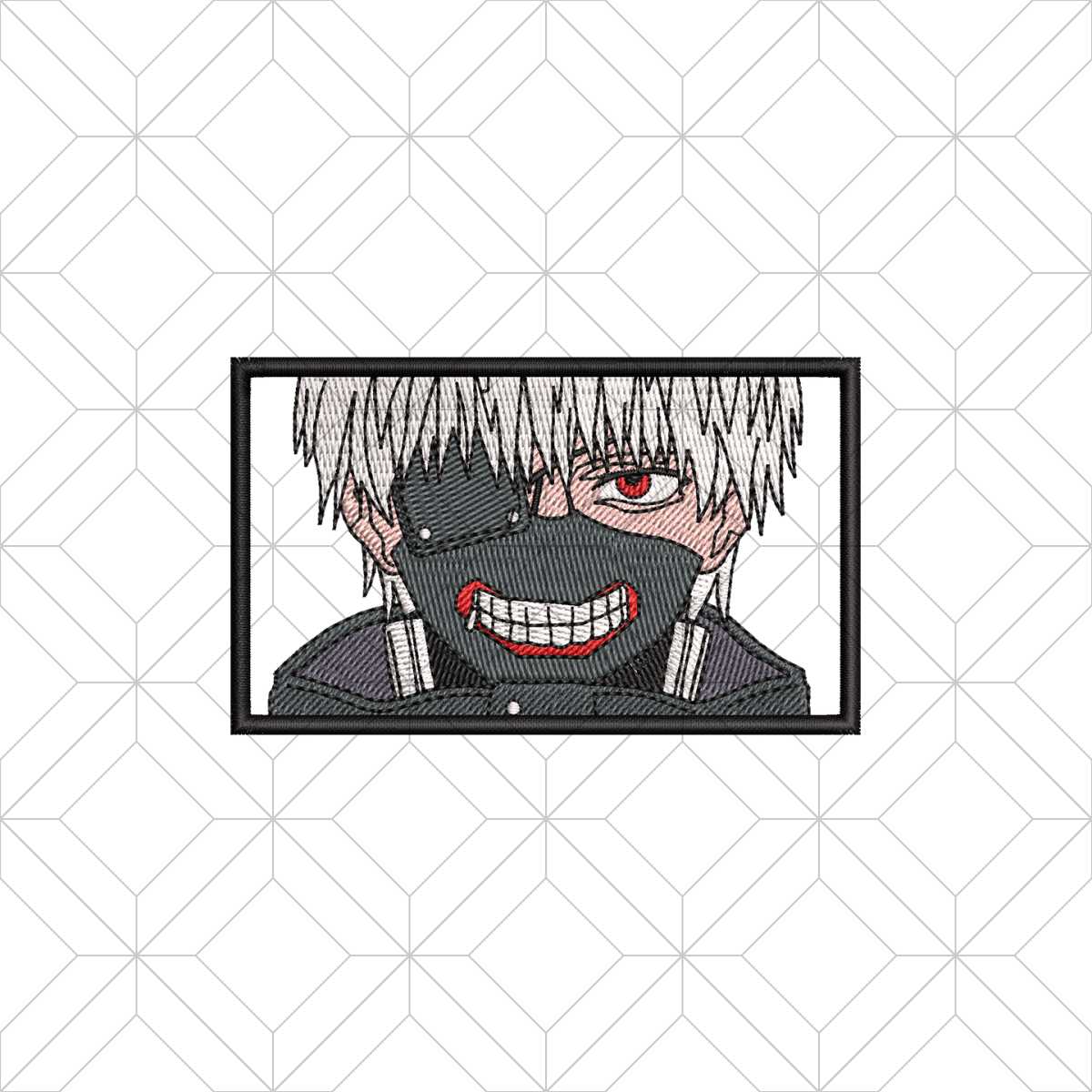 Ken Kaneki Mask Embroidery Design Tokyo Ghoul Anime Embroide | Inspire ...